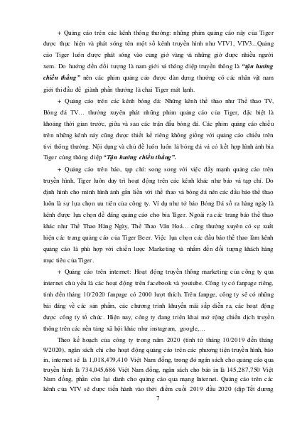 Phân Tích Chiến Dịch Truyền Thông Marketing Thương Hiệu Bia Tiger | DOCX