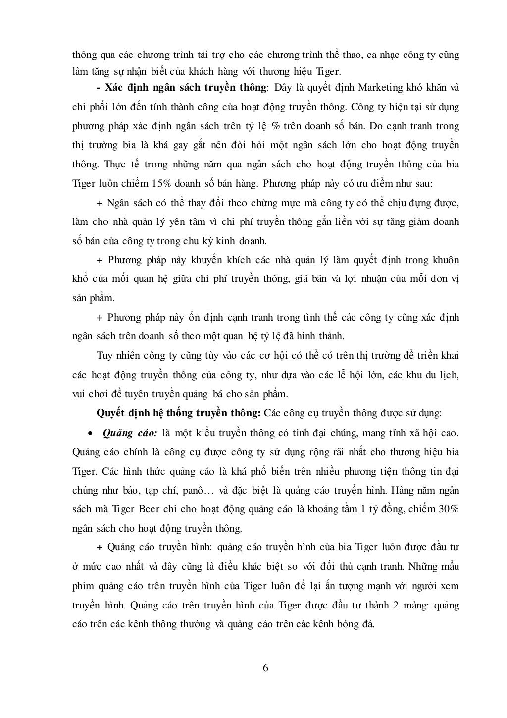 Phân Tích Chiến Dịch Truyền Thông Marketing Thương Hiệu Bia Tiger | DOCX