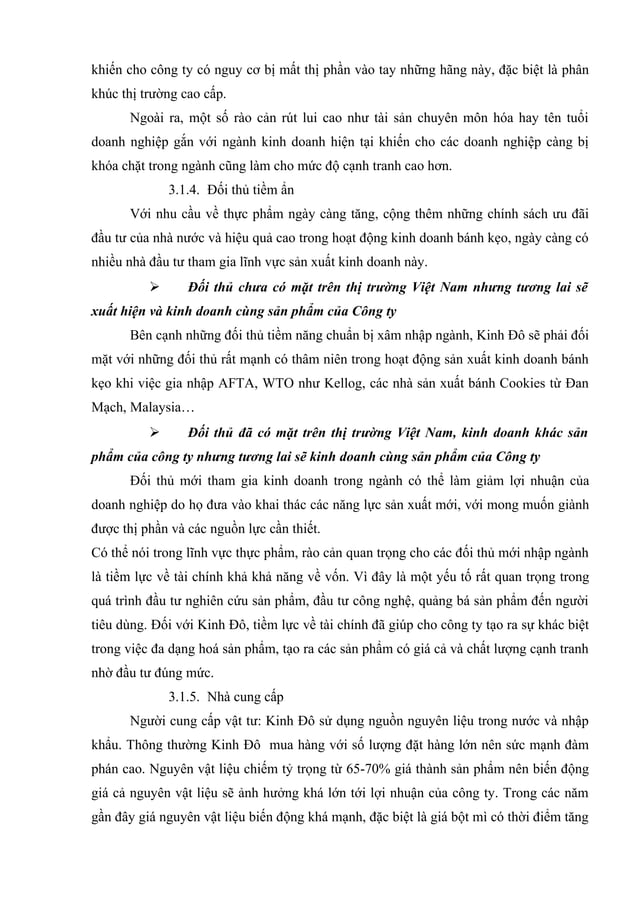 Phân tích chiến lược kinh doanh công ty cổ phần kinh đô | DOC