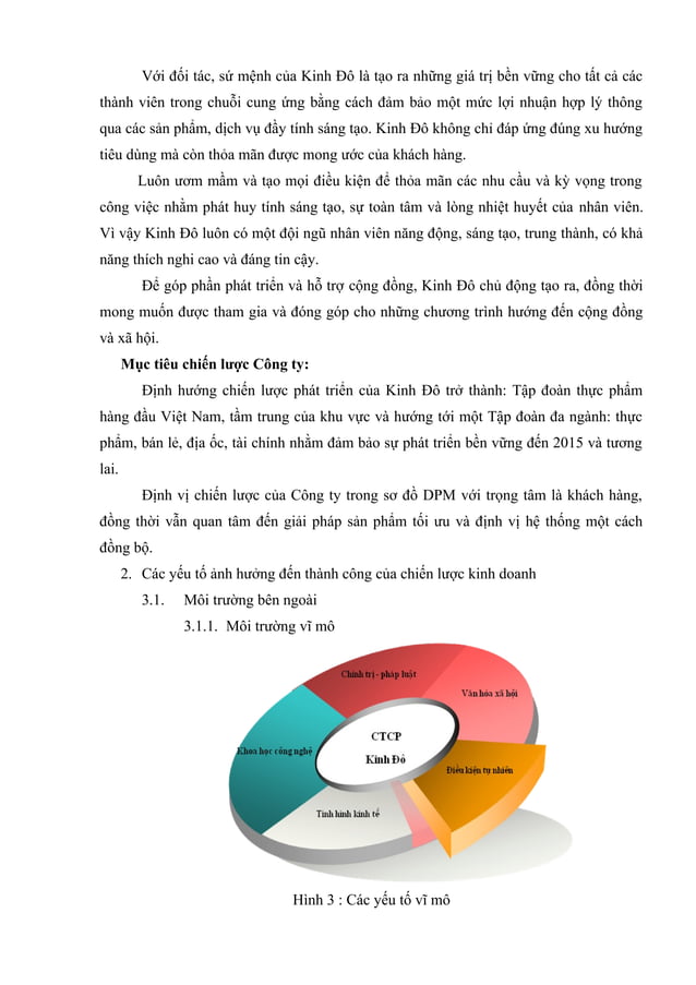 Phân tích chiến lược kinh doanh công ty cổ phần kinh đô | DOC
