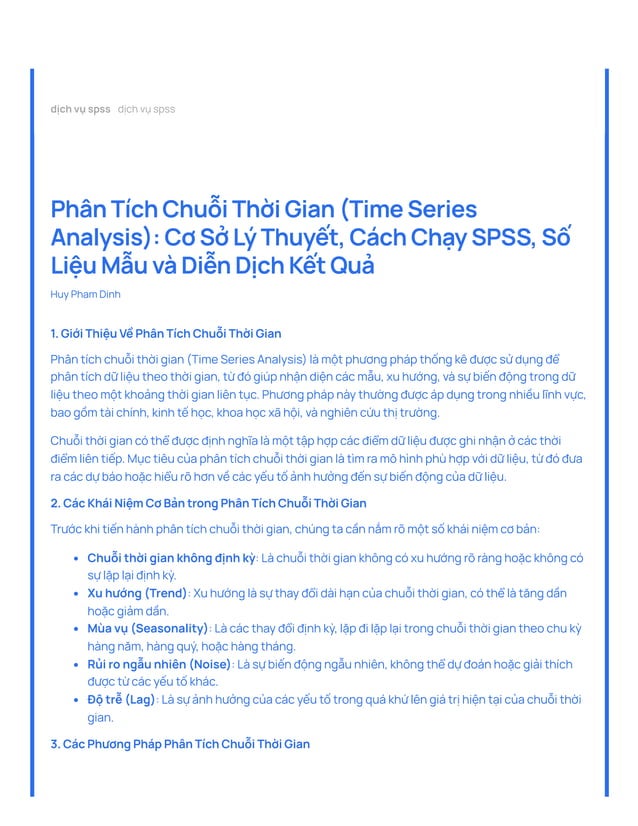 Phân Tích Chuỗi Thời Gian (Time Series Analysis)_ Cơ Sở Lý Thuyết, Cách Chạy SPSS, Số Liệu Mẫu ...