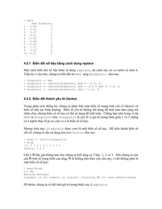 Tài Liệu ngôn ngữ R dùng trong phân tích dữ liệu, xác suất thống kê | PDF