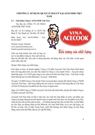 Phân tích hệ thống HACCP áp dụng tại công ty Acecook.doc