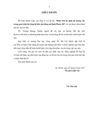 Phân tích ổn định hệ tường vây trong quá trình thi công hố đào sâu bằng ...
