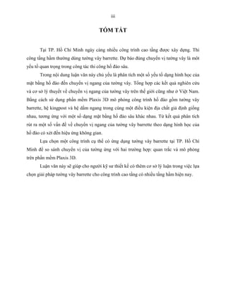 Phân tích ổn định hệ tường vây trong quá trình thi công hố đào sâu bằng ...