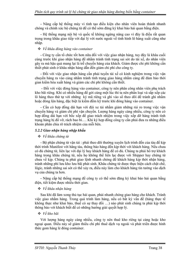 Phân Tích Quy Trình Xử Lý Bộ Chứng Từ Giao Nhận Hàng Đường Biển Bằng Container.doc