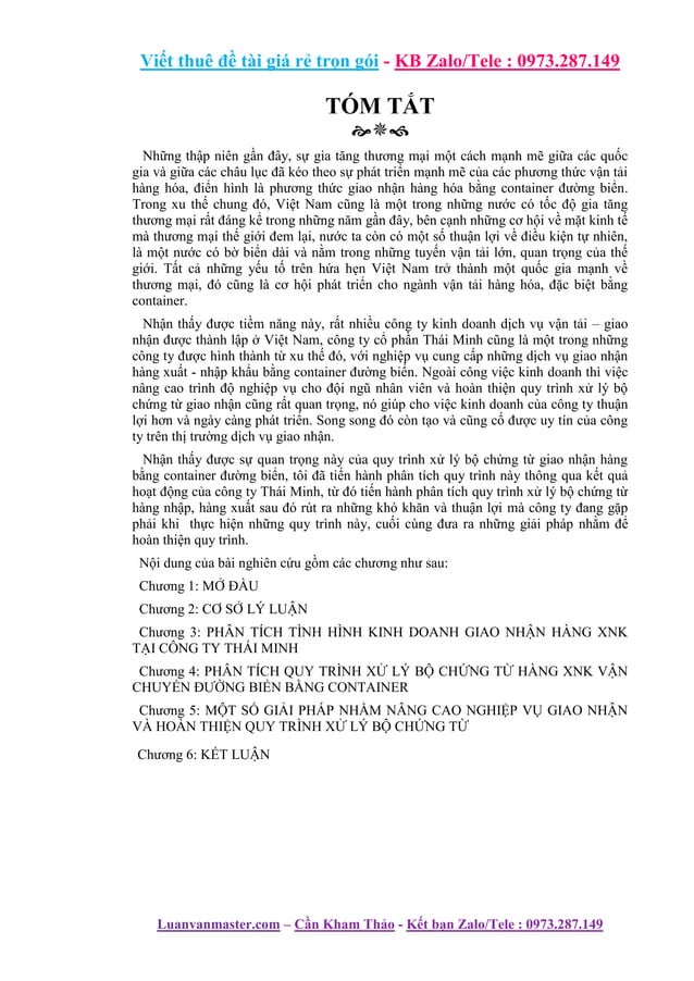 Phân Tích Quy Trình Xử Lý Bộ Chứng Từ Giao Nhận Hàng Đường Biển Bằng Container.doc