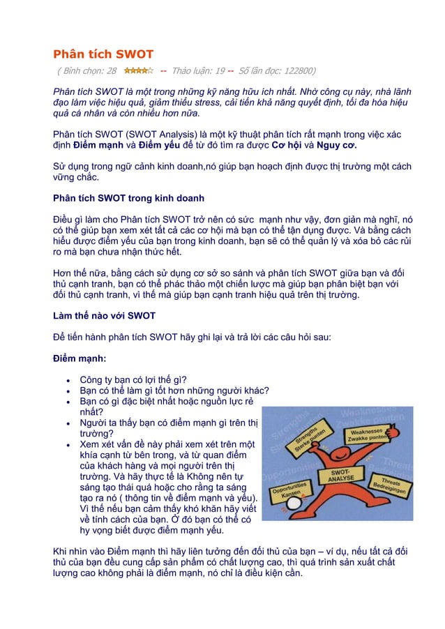 Phân tích swot | DOCX