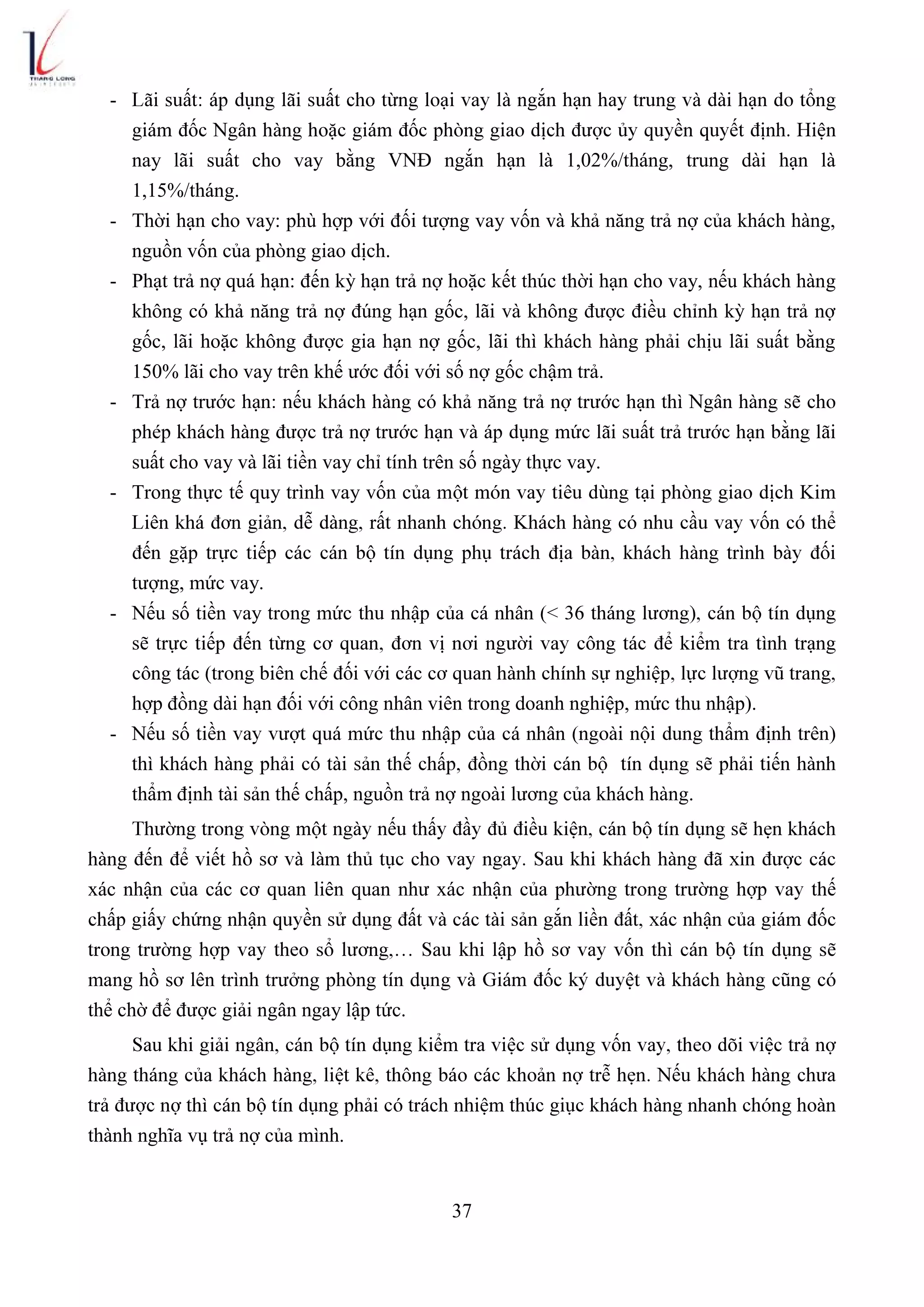 Phân tích thực trạng hoạt động cho vay tiêu dùng tại ngân hàng tmcp việt nam thịnh vượng phòng ...
