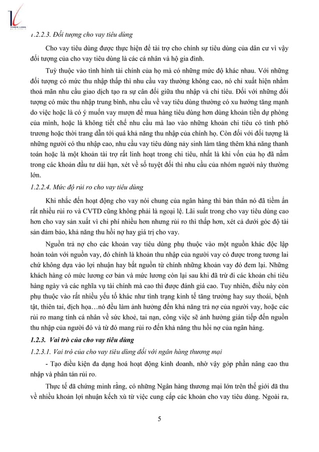 Phân tích thực trạng hoạt động cho vay tiêu dùng tại ngân hàng tmcp việt nam thịnh vượng phòng ...
