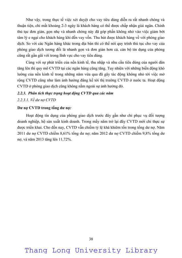 Phân tích thực trạng hoạt động cho vay tiêu dùng tại ngân hàng tmcp việt nam thịnh vượng phòng ...