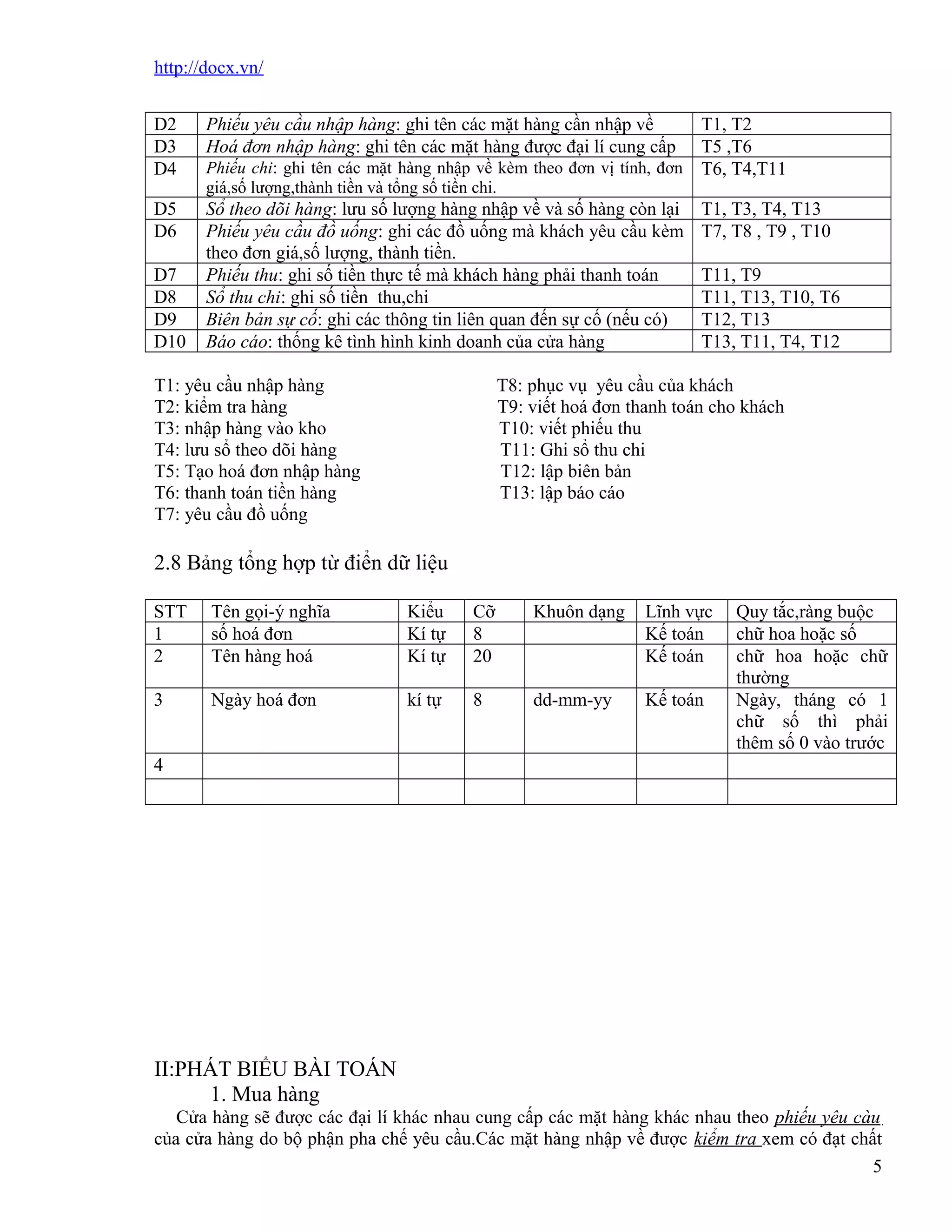 Phân tích thiết kế hệ thống quản lý bán nước giải khát | DOC