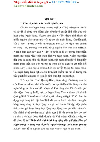 Phân Tích Tình Hình Huy Động Tiền Gửi Tiết Kiệm Tại Ngân Hàng Tmcp Ngoại Thương – Chi Nhánh ...