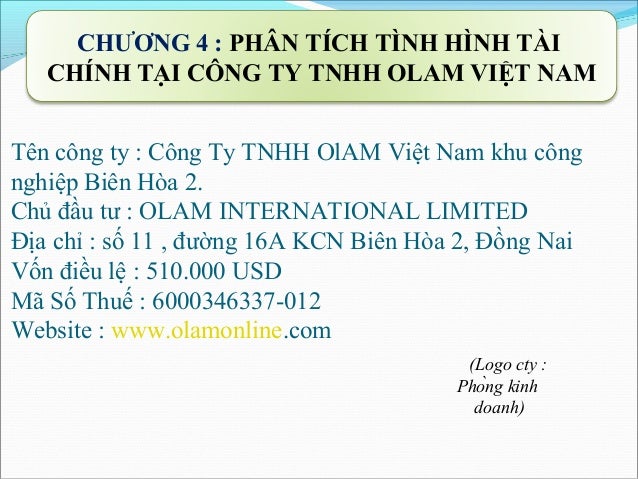 Phân tích tình hình tài chính tại công ty tnhh olam việt nam giai đoạn ...