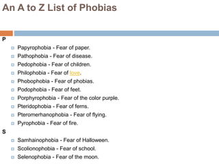 Types Of Phobias List