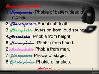 Phobia | PPT | Brain and Nervous System Disorders | Diseases and Conditions