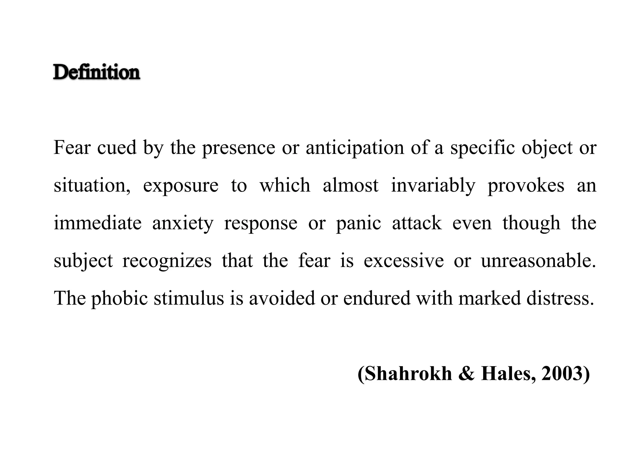 Phobia; Definition, types, treatment | PDF