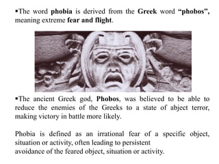 Phobia; Definition, types, treatment | PDF
