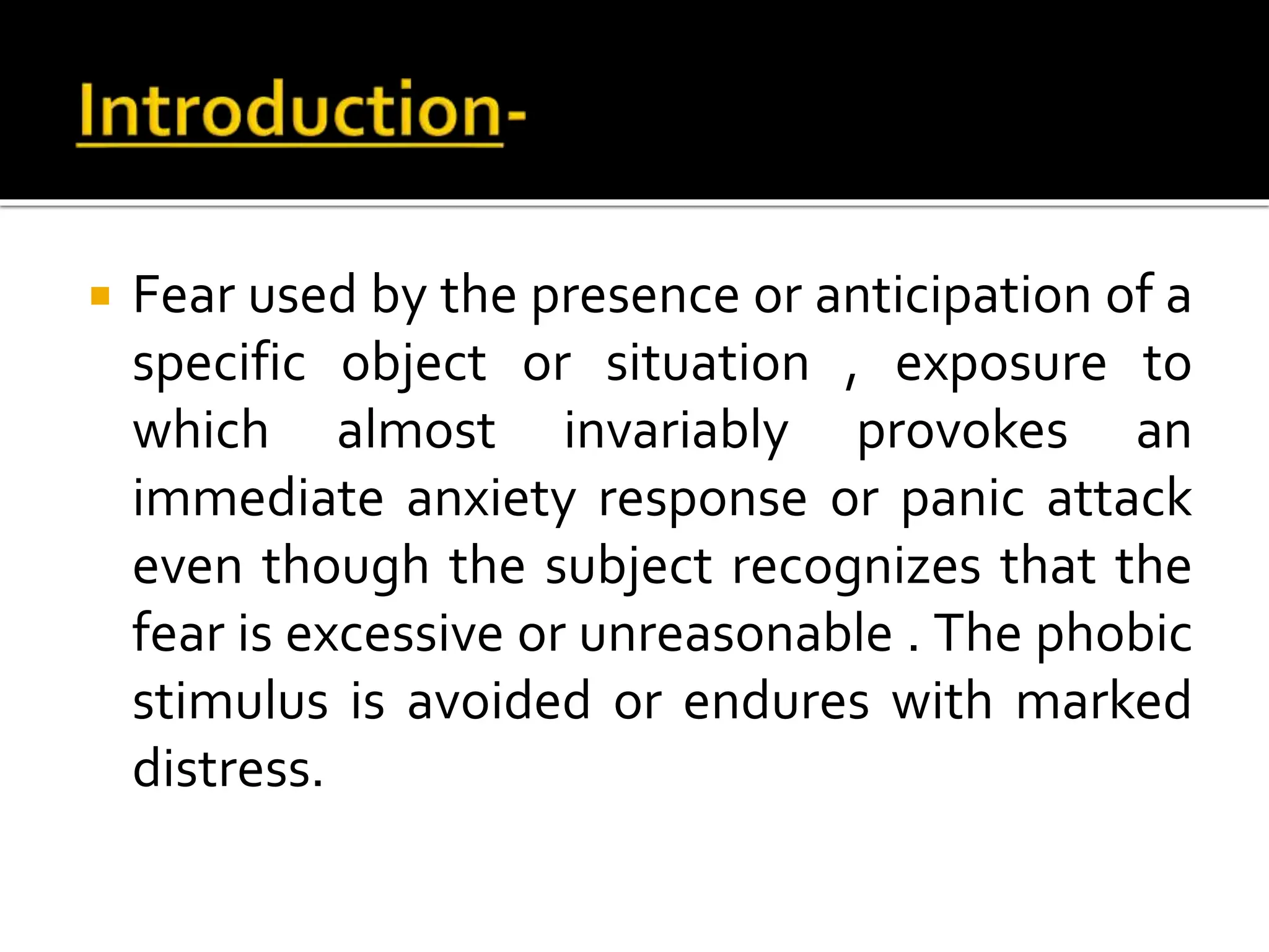 PHOBIA.pptx its classification and it management | PPTX