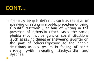 PHOBIA.pptx its classification and it management | PPTX