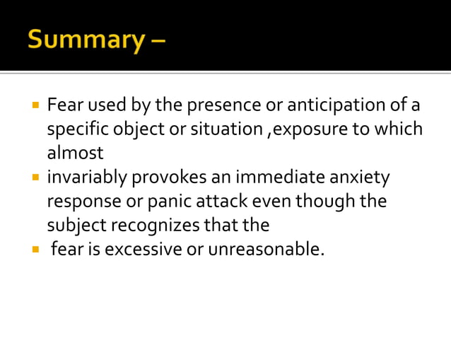 Phobia Pptx Its Classification And It Management Pptx