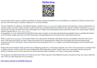 Phobia Research Paper | PDF