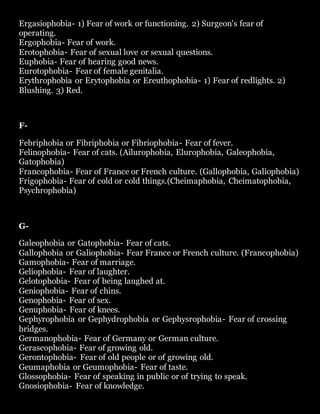 Different Types of Phobia | DOCX