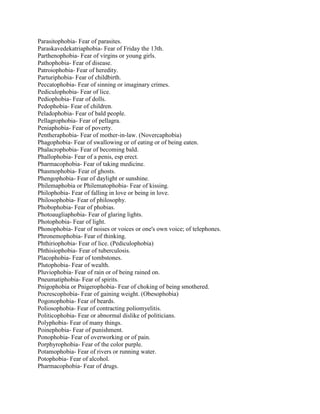 Phobias a-z | DOCX