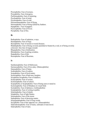 Phobias a-z | DOCX