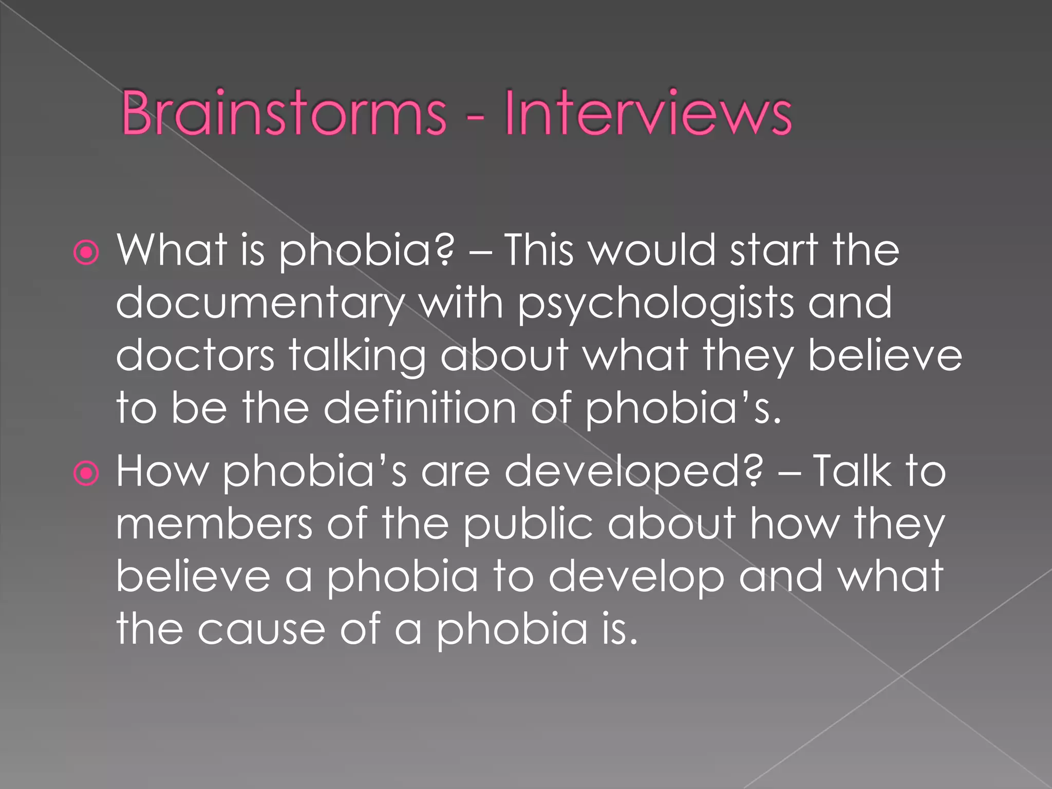 Phobias brainstorm | PPTX