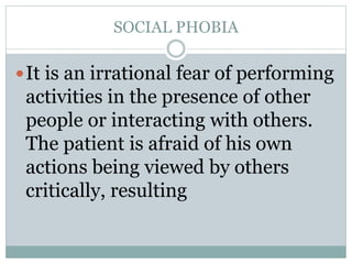 Phobic anxiety disorder | PPTX