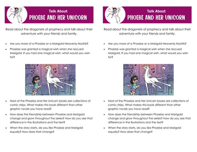 Phoebe and Her Unicorn Discussion Questions | PPT