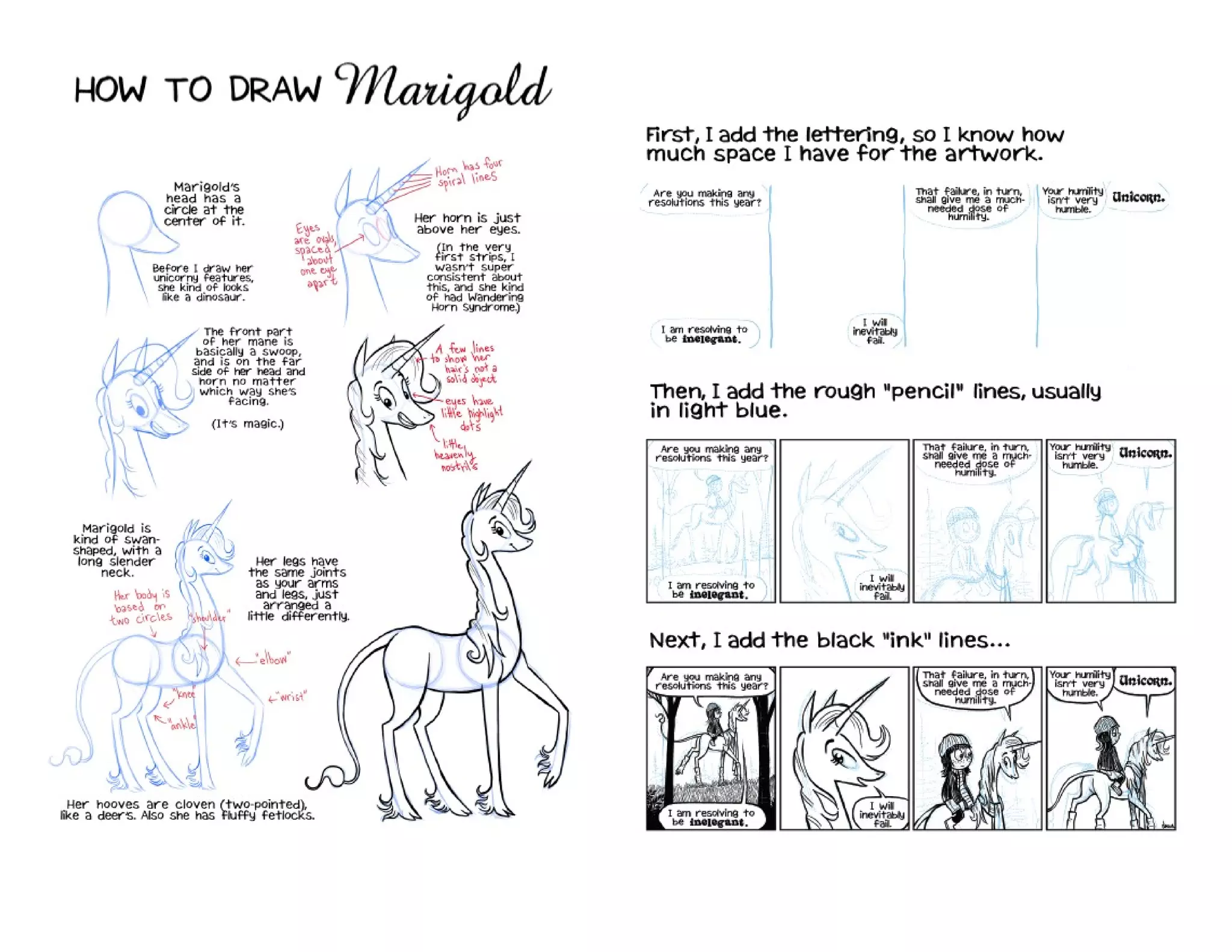 Phoebe and Her Unicorn Drawing Guide | PDF