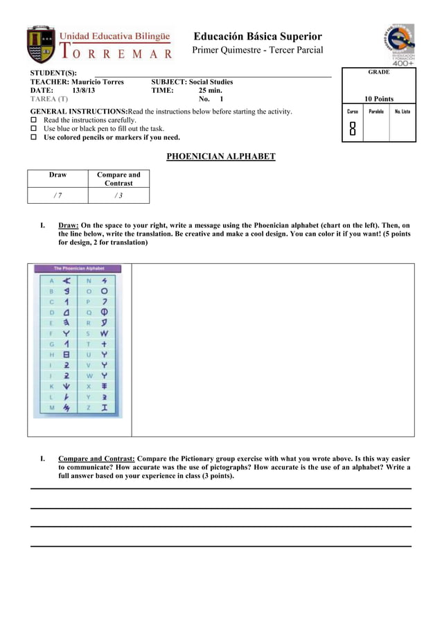 Phoenician alphabet | DOCX