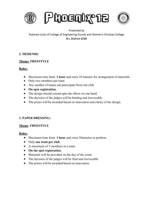 Phoenix - Cultural Event - Rules & Requlations | PDF