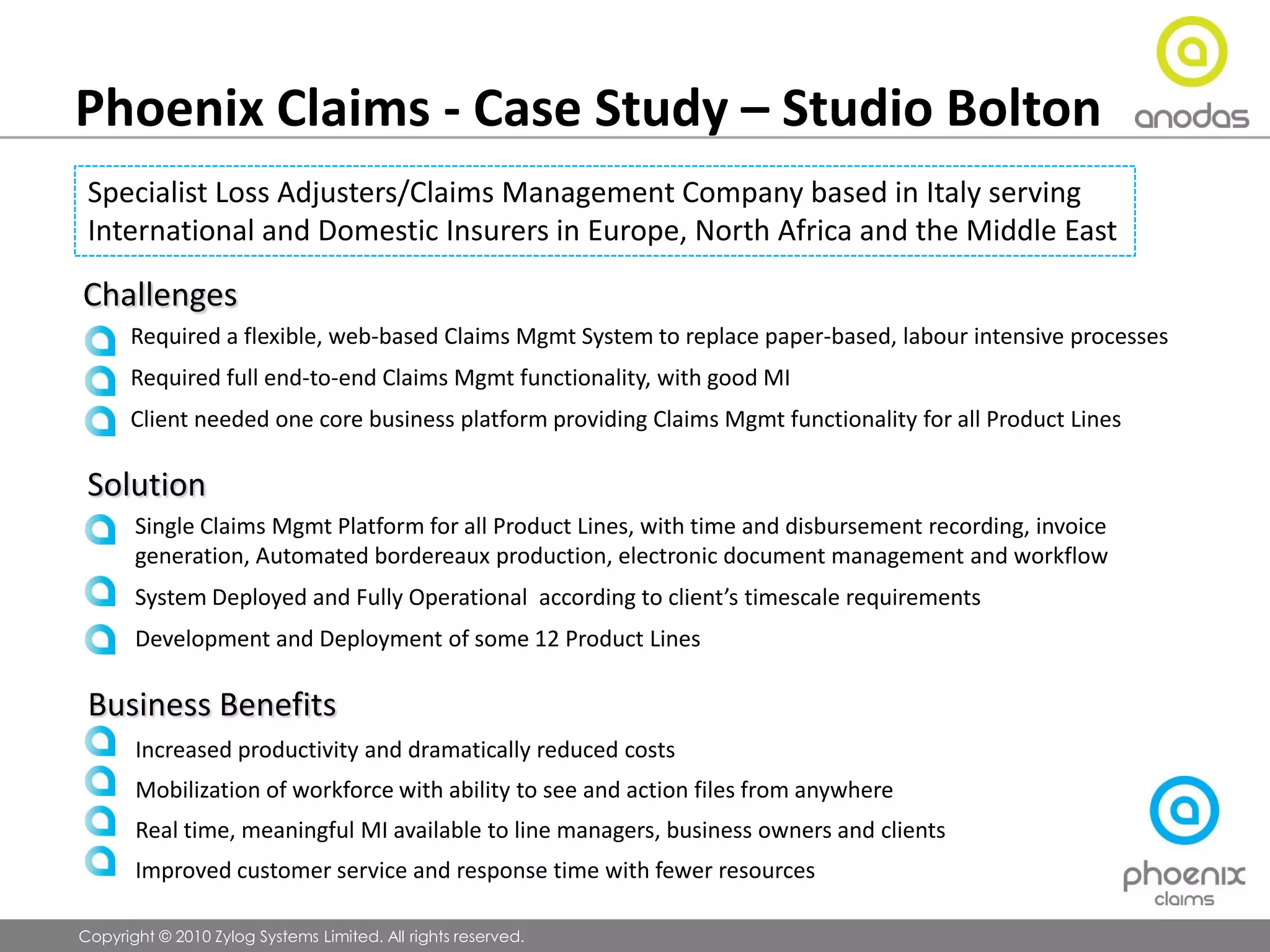 Phoenix Claims Insurance Software Platform | PDF