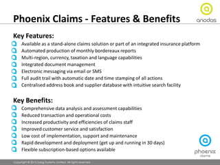 Phoenix Claims Insurance Software Platform | PDF