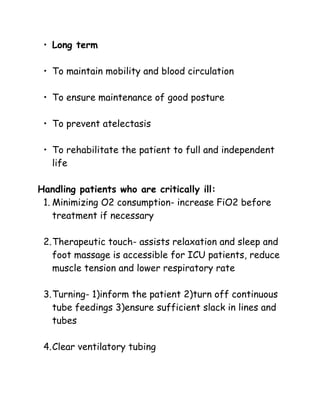 physiotherapy in icu patients | DOC