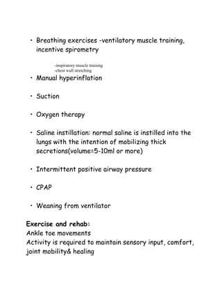 physiotherapy in icu patients | DOC