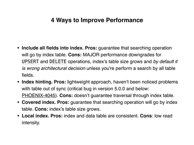 Tuning Up Apache Phoenix. Secondary Indexes | PPT