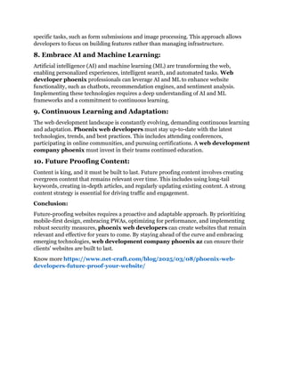 Phoenix Web Developers How to Future-Proof Your Website | PDF