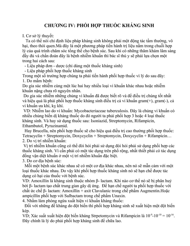 Phoi hop khang sinh | PDF