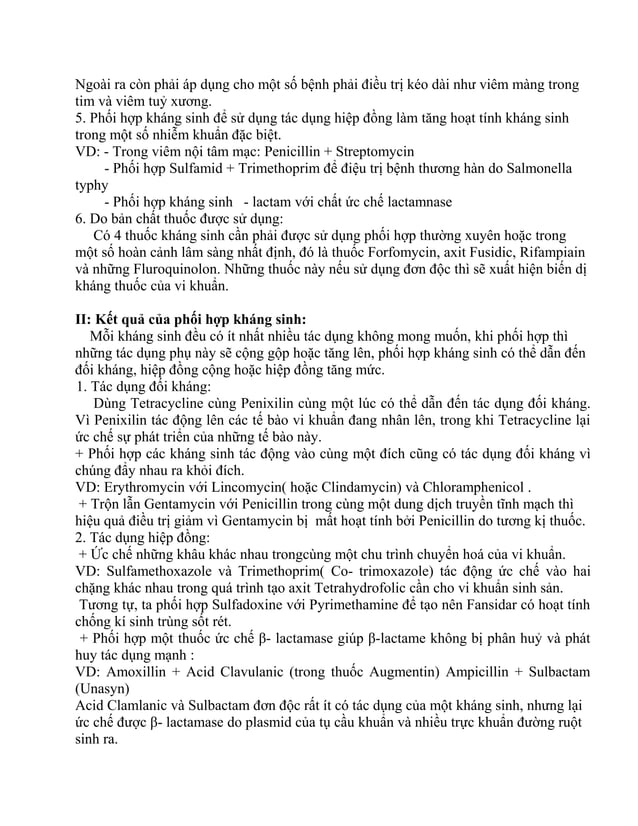 Phoi hop khang sinh | PDF