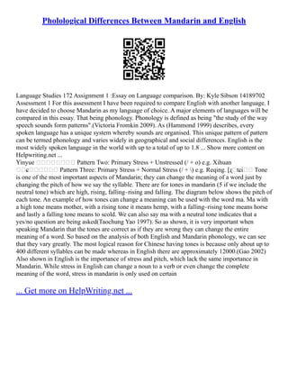 Pholological Differences Between Mandarin And English | PDF