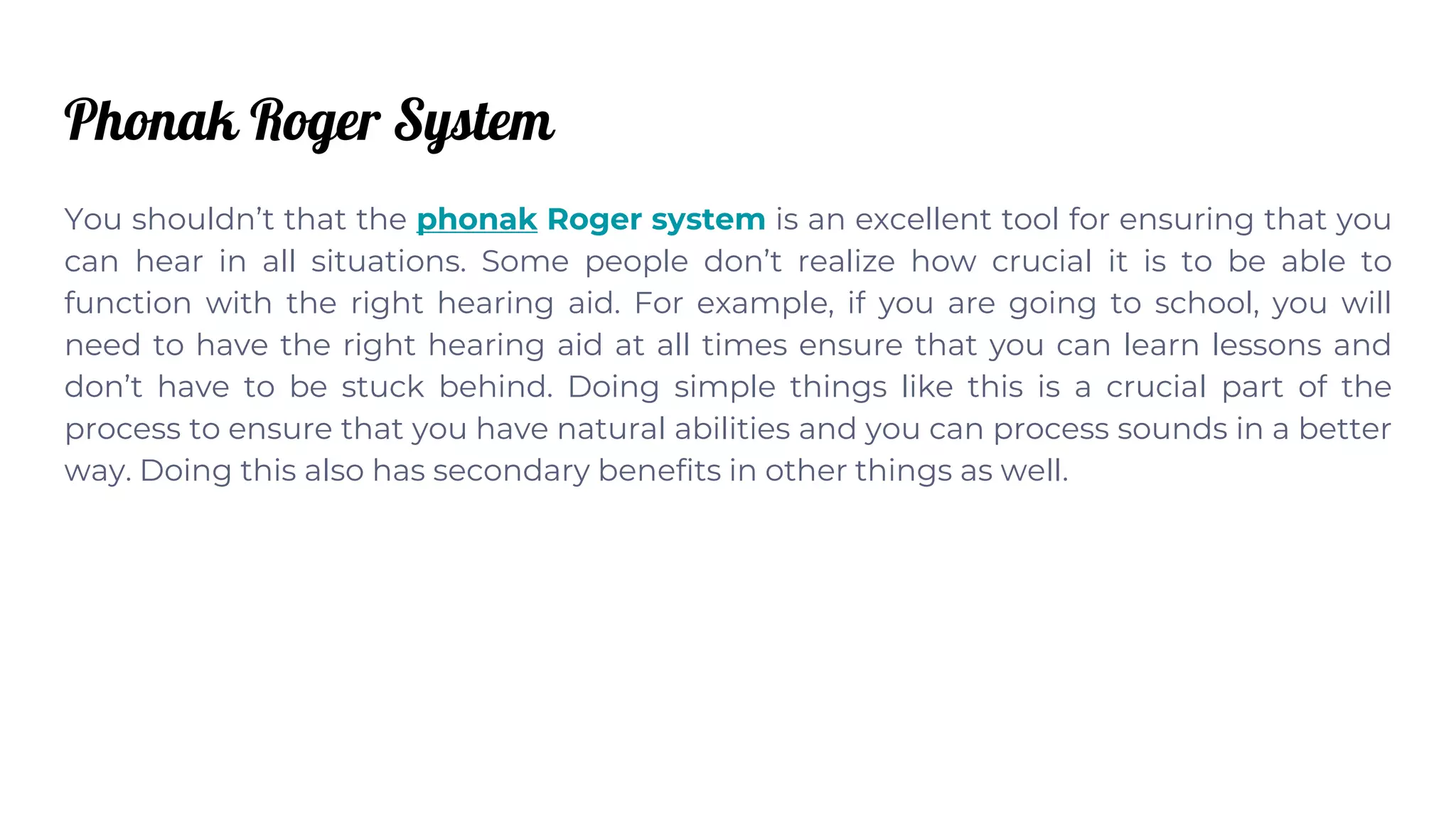 Phonak hearing aid and roger systems | PPTX