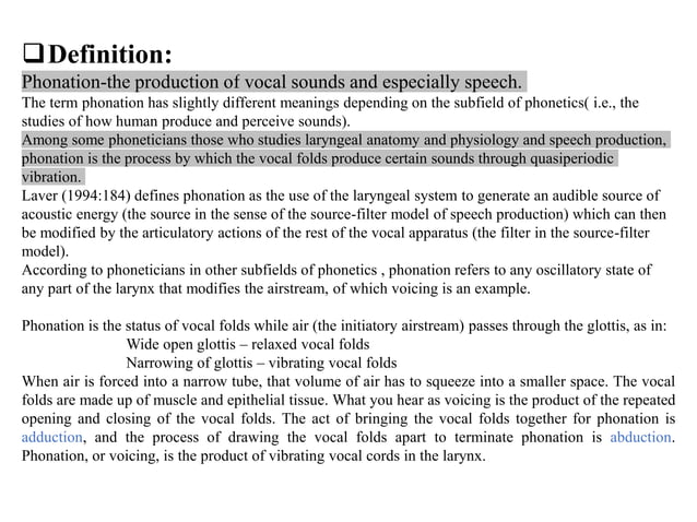 PHONATION.pptx | Ear, Nose and Throat Conditions | Diseases and Conditions