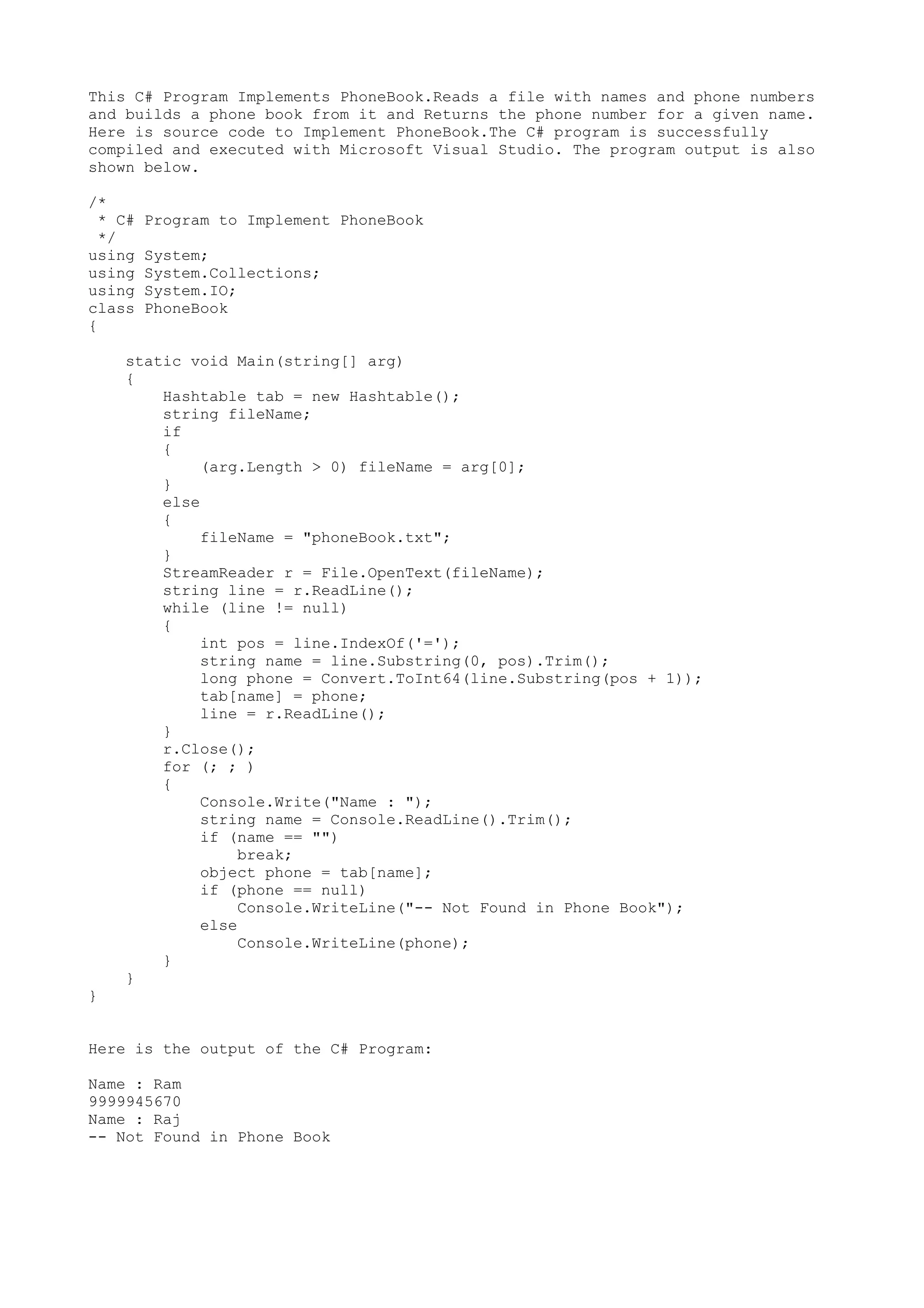 Phonebook | TXT | Programming Languages | Computing