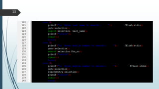 Phonebook project in C | PPTX