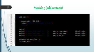 Phonebook project in C | PPTX