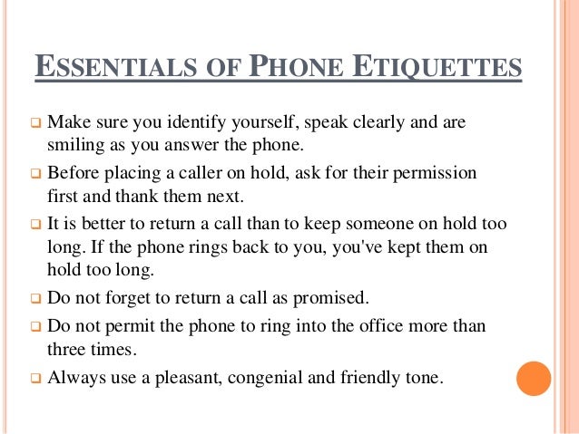 Phone etiquettes at work